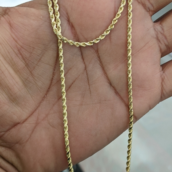 Unbrand | Jewelry | Kt Real Gold Rope Chain 2mm 20 Inches | Poshmark